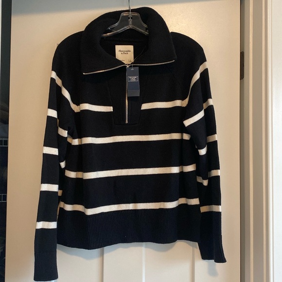 Abercrombie & Fitch | Sweaters | Abercrombie Half Zip Strip Sweater | Poshmark